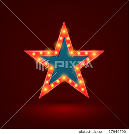 Star retro light banner with light bulbs - Stock Illustration [17949700 ...