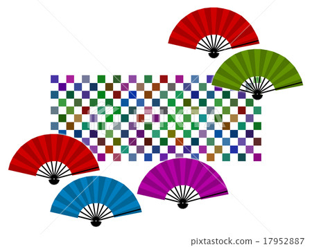 Fan and checkered pattern - Stock Illustration [17952887] - PIXTA