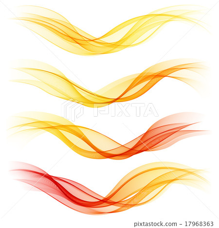 Set of abstract orange waves. Vector illustration - Stock Illustration ...