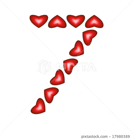 Number 7 made of hearts - Stock Illustration [17980389] - PIXTA