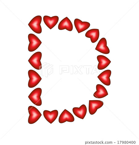 Letter D made of hearts - Stock Illustration [17980400] - PIXTA