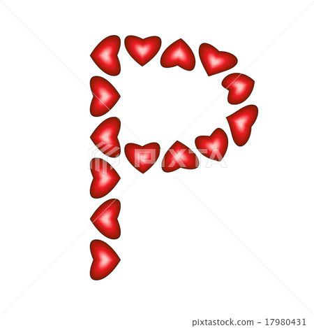 Letter P made of hearts - Stock Illustration [17980431] - PIXTA