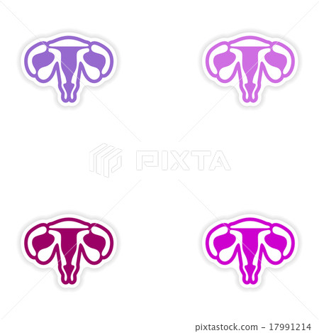 Set of paper stickers on white background vagina - Stock Illustration ...