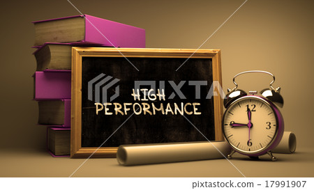 Handwritten High Performance on a Chalkboard. - Stock Illustration ...