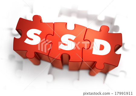 SSD - Text on Red Puzzles. - Stock Illustration [17991911] - PIXTA