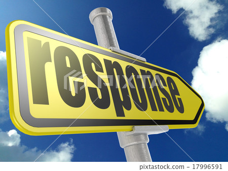 Yellow road sign with response word - Stock Illustration [17996591] - PIXTA