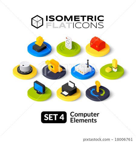 Isometric flat icons set 4 - Stock Illustration [18006761] - PIXTA