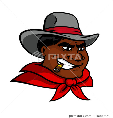 Cartoon cowboy character smoking cigar - Stock Illustration [18009860 ...