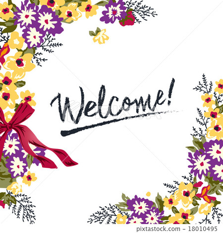 flower, flowers, welcome board - Stock Illustration [18010495] - PIXTA