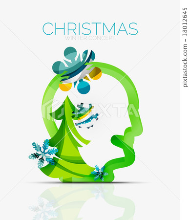 Christmas head concept. Modern holiday user design - Stock Illustration ...