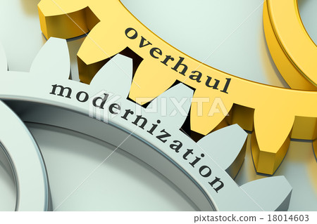 Overhaul Modernization concept on the gearwheels - Stock Illustration ...