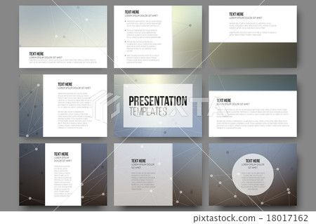 Set of 9 templates for presentation slides - Stock Illustration ...