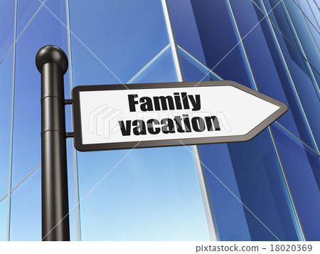 Tourism concept: sign Family Vacation on Building - Stock Illustration ...