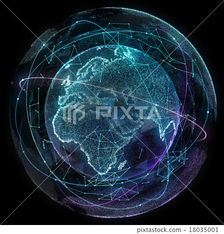 Abstract map of the global telecommunications - Stock Illustration ...