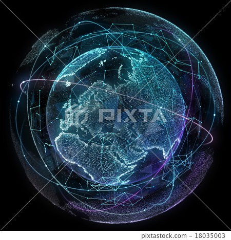 Abstract map of the global telecommunications - Stock Illustration ...