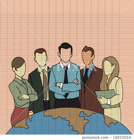 Hand drawing Successful Team Leader - Stock Illustration [18035059] - PIXTA