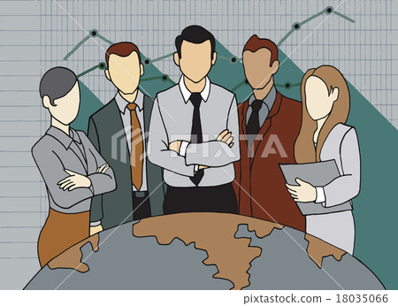 Hand drawing Successful Team Leader - Stock Illustration [18035066] - PIXTA