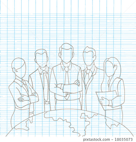 Hand drawing Successful Team Leader - Stock Illustration [18035073] - PIXTA