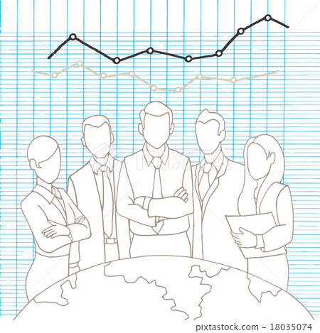 Hand drawing Successful Team Leader-插圖素材 [18035074] - PIXTA圖庫