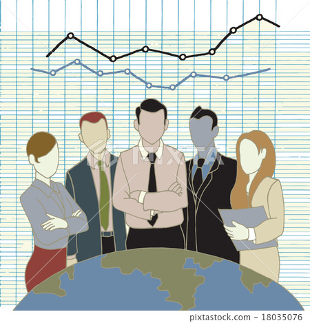 Hand drawing Successful Team Leader - Stock Illustration [18035076] - PIXTA