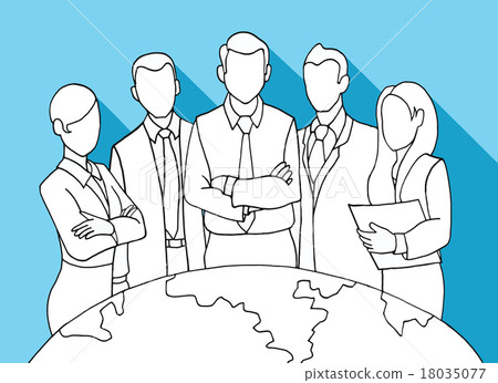 Hand drawing Successful Team Leader-插圖素材 [18035077] - PIXTA圖庫
