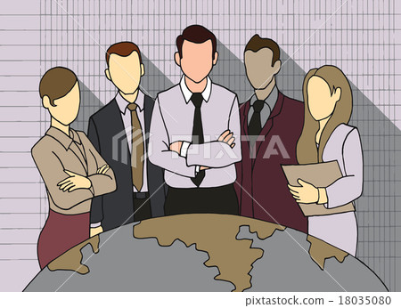 Hand drawing Successful Team Leader - Stock Illustration [18035080] - PIXTA