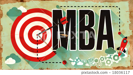 MBA - Word on Grunge Poster in Flat Design. - Stock Illustration ...