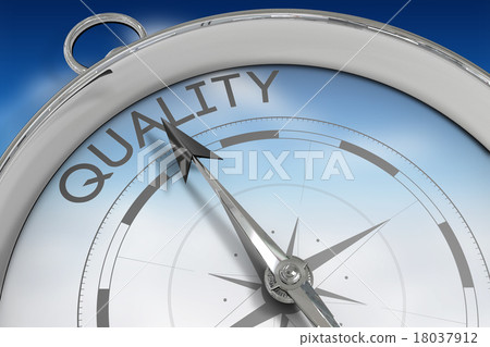 Composite image of compass pointing to quality - Stock Illustration ...