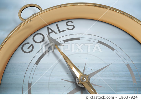 Composite image of compass pointing to goals - Stock Illustration ...