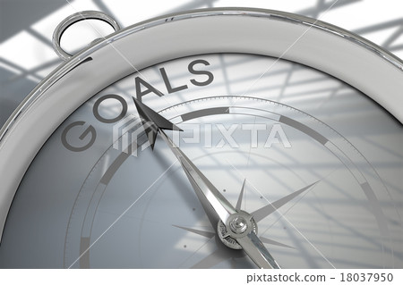 Composite image of compass pointing to goals - Stock Illustration ...