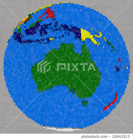 Drawing of Australia on Earth - Stock Illustration [18042813] - PIXTA