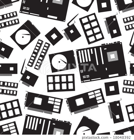 internal desktop computer components pattern - Stock Illustration ...