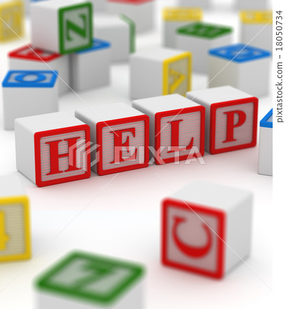 Colorful block - help - Stock Illustration [18050734] - PIXTA