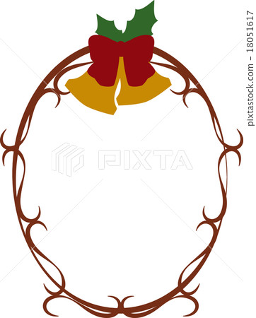 Christmas bell frame (single color bronze) - Stock Illustration ...