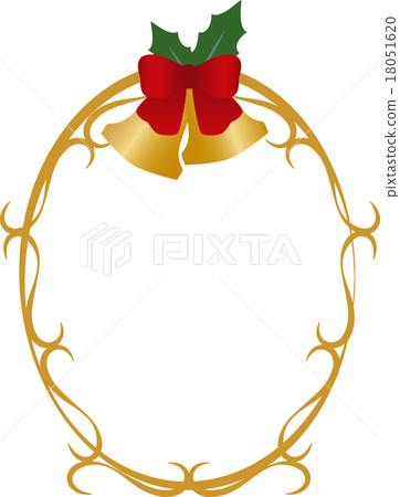 Christmas bell frame (gradation gold) - Stock Illustration [18051620 ...