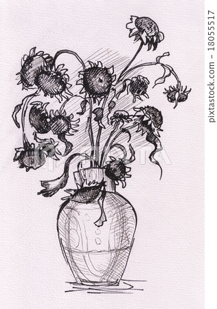 Bouquet of dry plants - Stock Illustration [18055517] - PIXTA