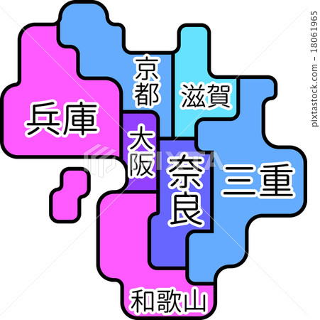 Regional map Kinki region · Kansai region - Stock Illustration ...