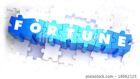 Fortune - White Word on Blue Puzzles. - Stock Illustration [18062125 ...