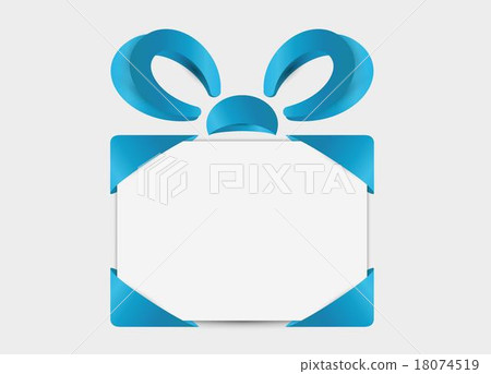 present with blue ribbon - Stock Illustration [18074519] - PIXTA