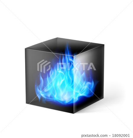 Cube with fire flames - Stock Illustration [18092001] - PIXTA