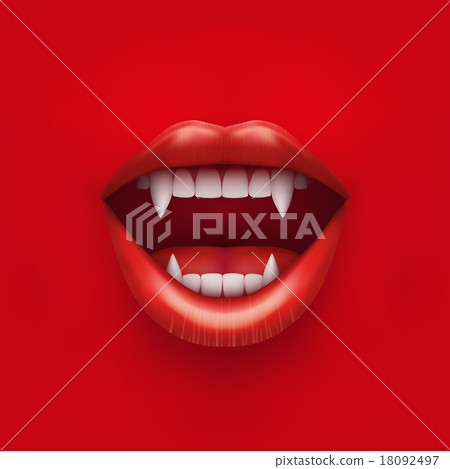 Background of vampire mouth with open red lips - Stock Illustration ...