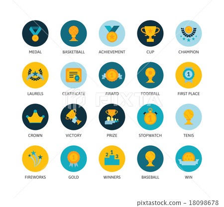 Round icons thin flat design, modern line stroke - Stock Illustration ...
