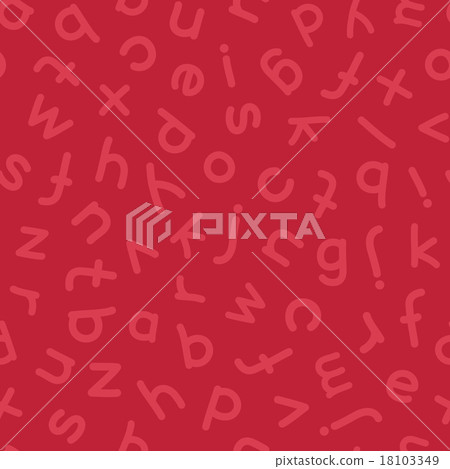 Hand Drawn Lowercase Letters Seamless Pattern Red - Stock Illustration ...