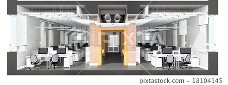 Cross section of the office space - Stock Illustration [18104145] - PIXTA