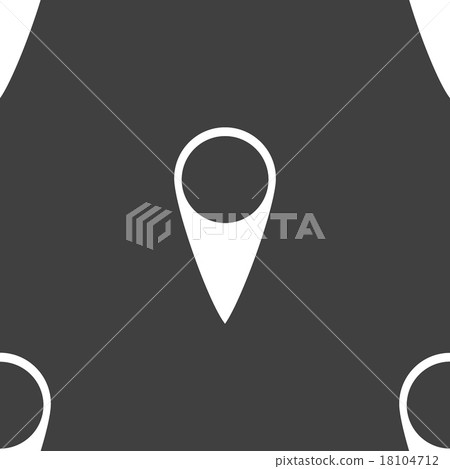 map pointers web icon. flat design. Seamless gray - Stock Illustration [18104712] - PIXTA