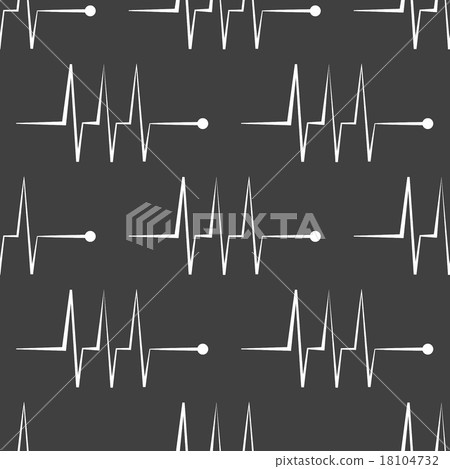 heart rhythm web icon. flat design. Seamless gray - Stock Illustration ...
