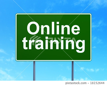 Education concept: Online Training on road sign - Stock Illustration ...