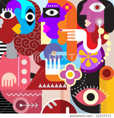 Three Women Graphic Design - Stock Illustration [18157571] - PIXTA