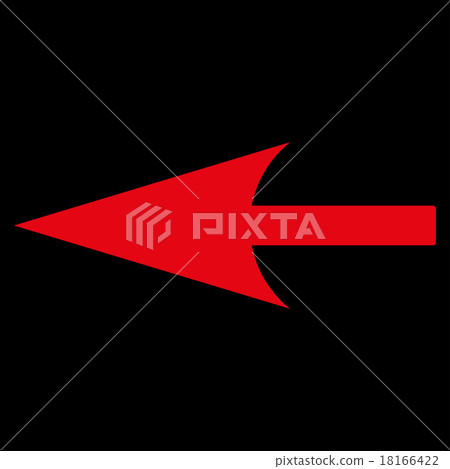 Sharp Left Arrow flat red color icon - Stock Illustration [18166422 ...