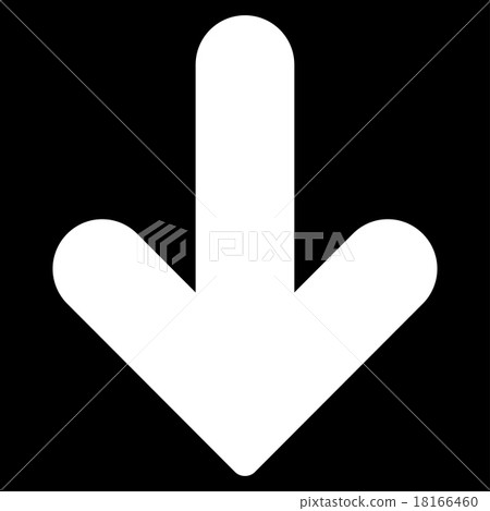 Arrow Down flat white color icon - Stock Illustration [18166460] - PIXTA